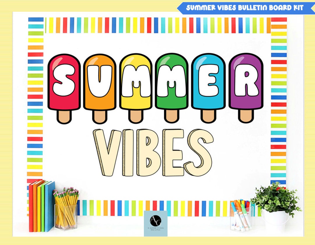 Summer Vibes Bulletin Board and Door Kit - Etsy