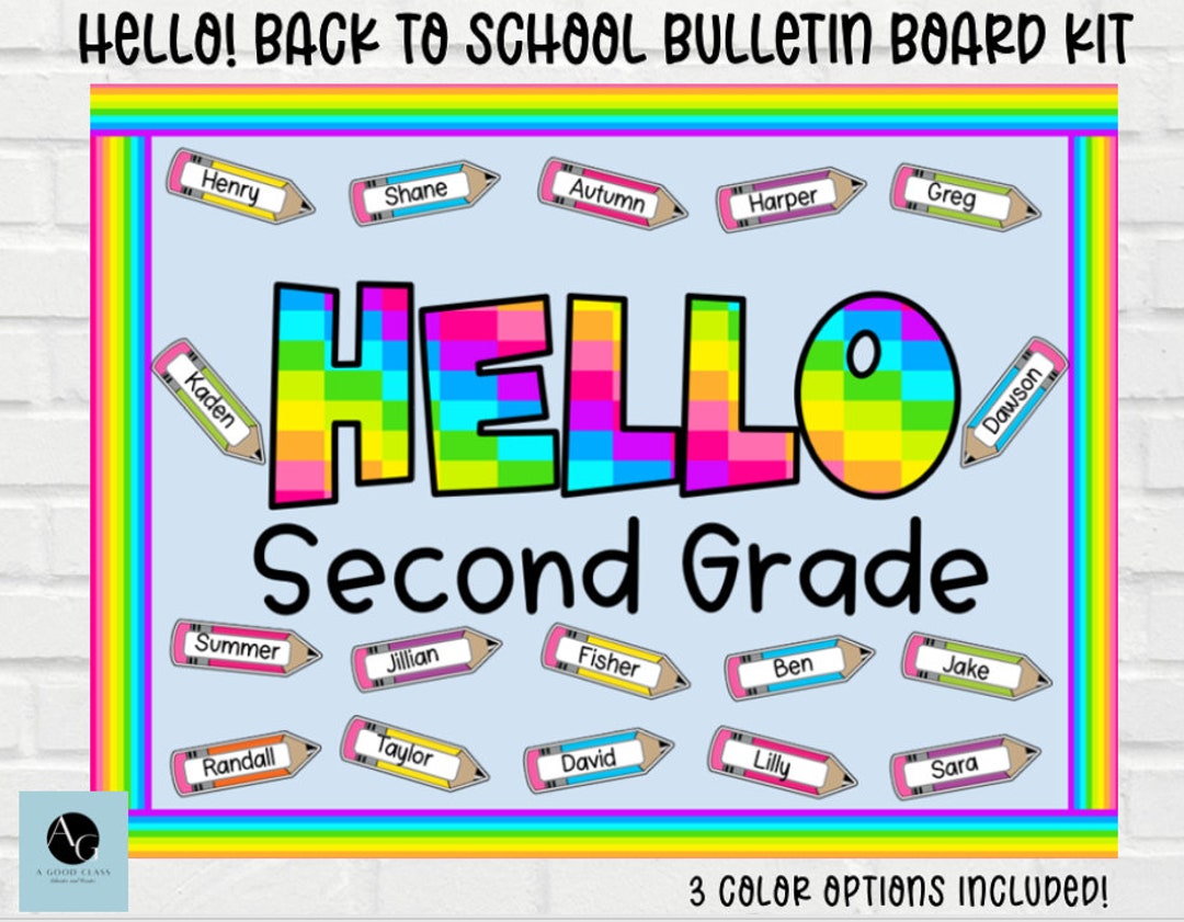 Hello Theme Back to School Bulletin Board and Door Kit With Pencils ...