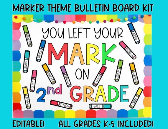 Marker Theme End of the School Year Bulletin Board Kit - Etsy