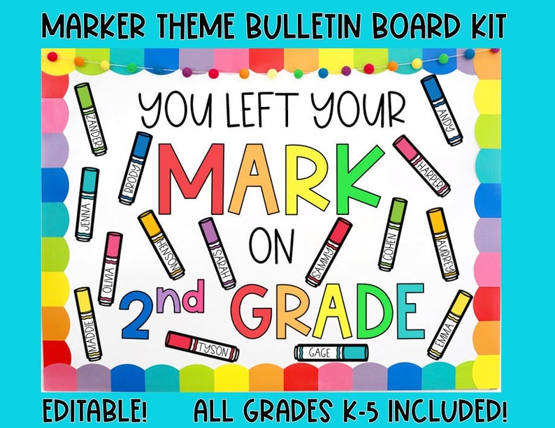 Marker Theme End of the School Year Bulletin Board Kit - Etsy