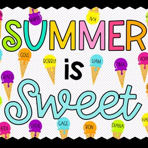 Summer Ice Cream Cone Theme Bulletin Board Kit - Etsy