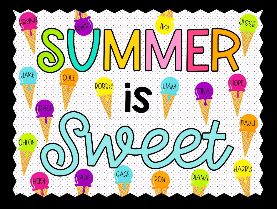 Summer Ice Cream Cone Theme Bulletin Board Kit - Etsy