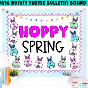 Hoppy Spring Bunny Theme Bulletin Board Kit- Easter Theme Decor - Etsy