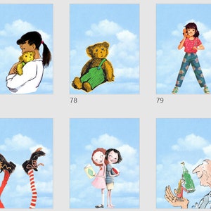 Children’s Book Character Posters Featuring a Sky Theme Background- 100 ...