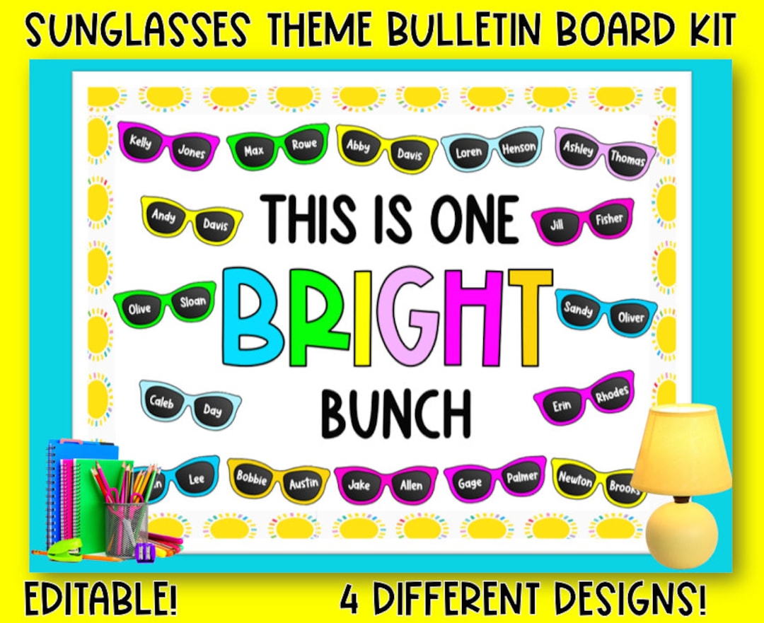 Bright Year Sunglasses Theme Bulletin Board and Door Kit- Back to ...
