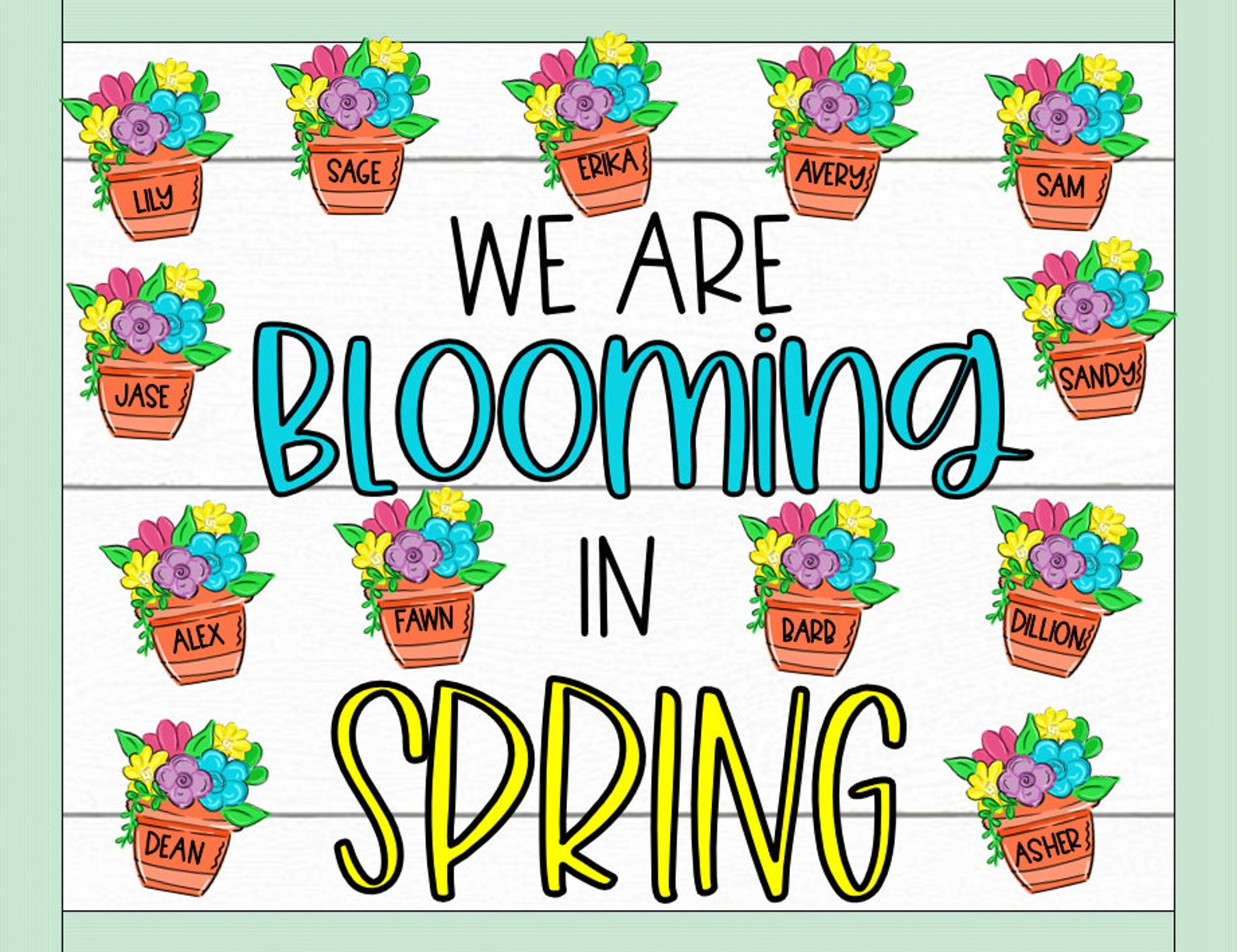 Spring Flowers Blooming Bulletin Board Kit - Etsy