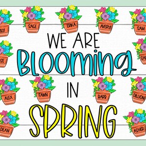 Spring Flowers Blooming Bulletin Board Kit - Etsy