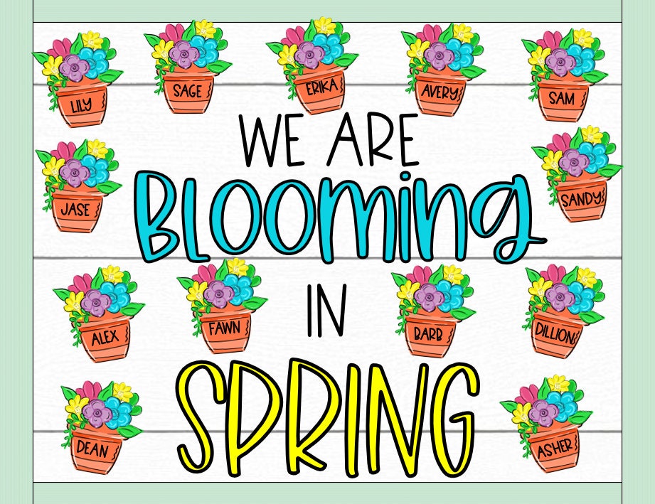 Spring Flowers Blooming Bulletin Board Kit - Etsy