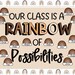 Neutral Boho Modern Rainbow of Possibilities Bulletin Board/ Door Kit ...