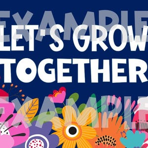 Plant Theme Bulletin Board Kit- Let's Grow Together Floral Theme ...