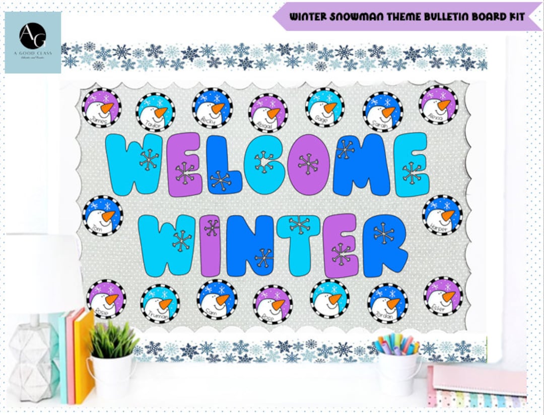 Welcome Winter Snowman Theme Bulletin Board Kit- Let It Snow Decor - Etsy