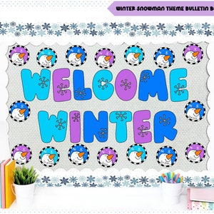 Welcome Winter Snowman Theme Bulletin Board Kit- Let It Snow Decor - Etsy