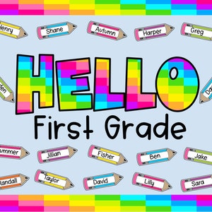 Hello Theme Back to School Bulletin Board and Door Kit With Pencils ...
