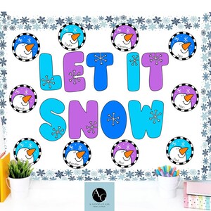 Welcome Winter Snowman Theme Bulletin Board Kit- Let It Snow Decor - Etsy
