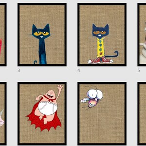 Book Character Posters- Burlap Background- 100+ Posters Included - Etsy