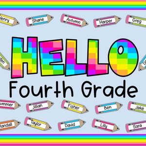 Hello Theme Back to School Bulletin Board and Door Kit With Pencils ...