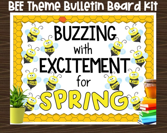 Bee Theme Spring Bulletin Board Kit - Etsy