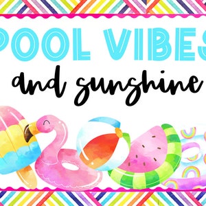 Summer Pool Floaties Theme Bulletin Board and Door Kit- End of the ...