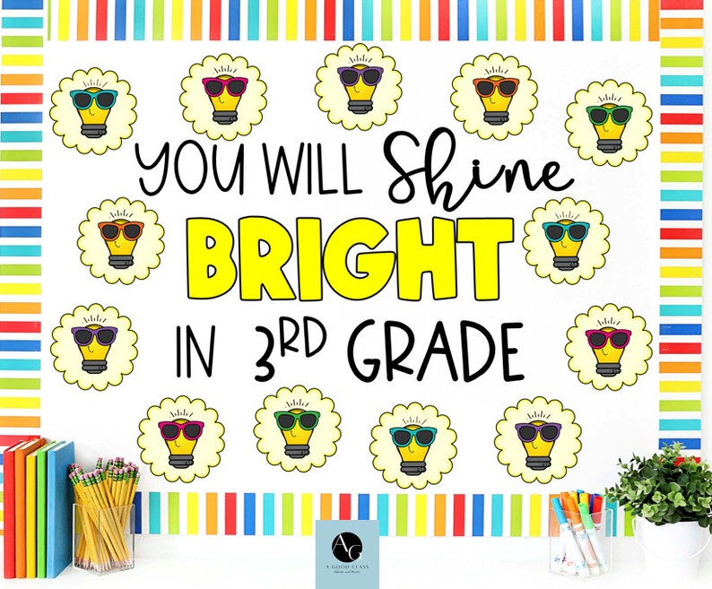 Shine Bright Light Bulb Theme Bulletin Board Kit- Back to School the ...