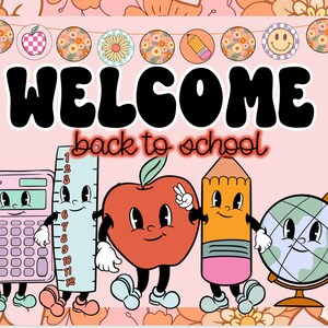 Groovy Retro Back to School Bulletin Board and Door Kit- Vintage Theme ...