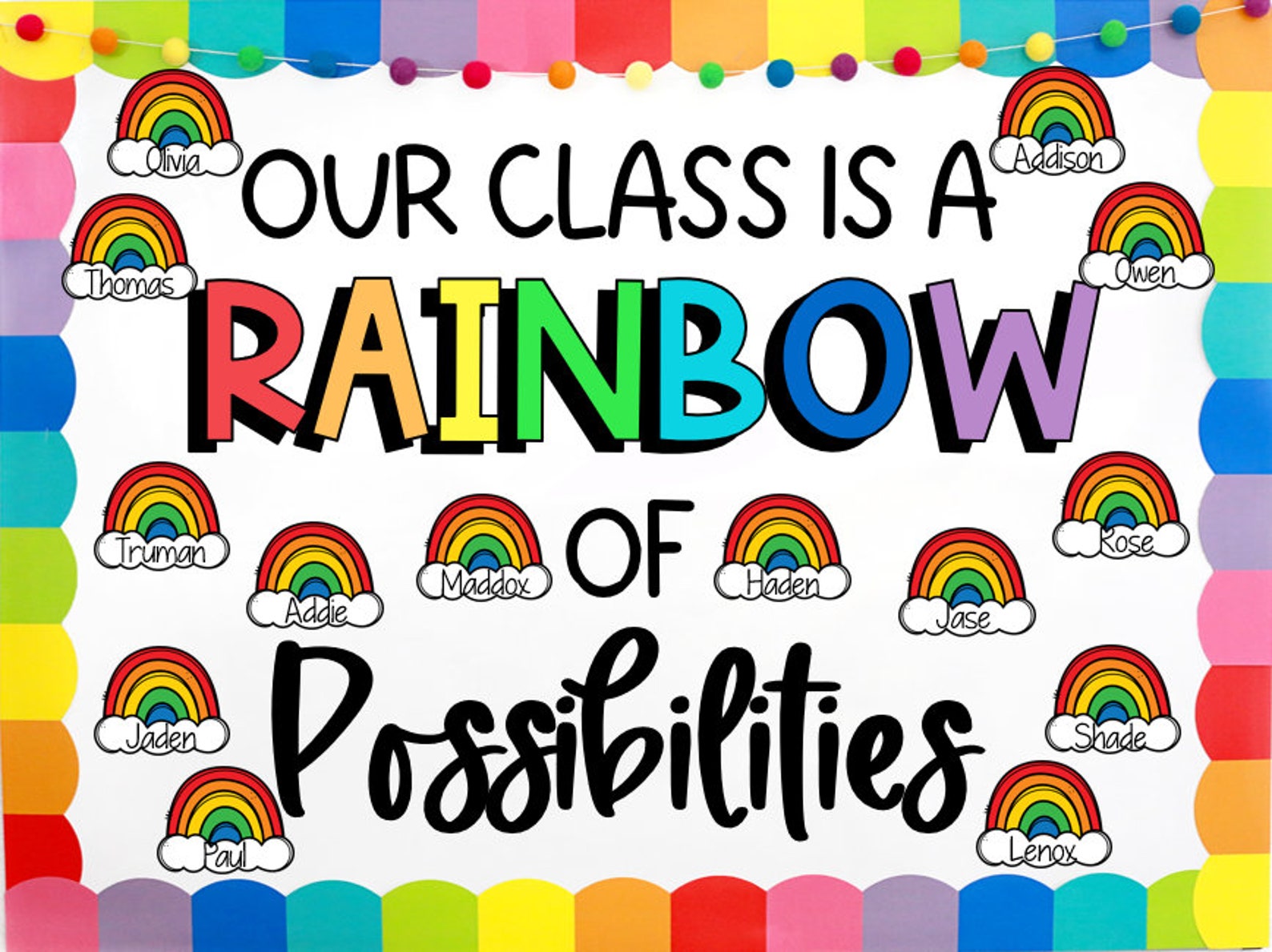 Rainbow of Possibilities Bulletin Board/ Door Kit Rainbow - Etsy