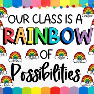 Rainbow of Possibilities Bulletin Board/ Door Kit- Rainbow Theme ...