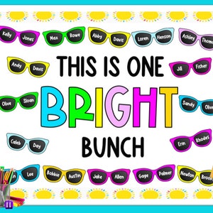 Bright Year Sunglasses Theme Bulletin Board and Door Kit- Back to ...