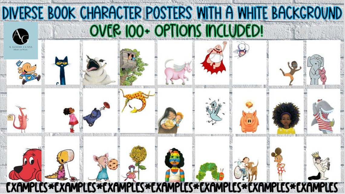 Diverse Book Character Posters Classroom Storybook Characters - Etsy