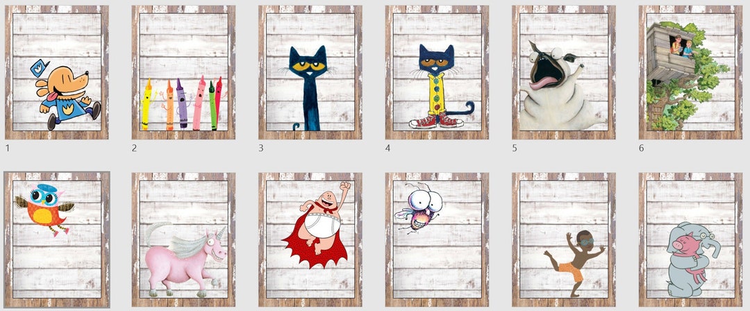 Farmhouse Shiplap Book Character Posters- 100+ Options Included ...