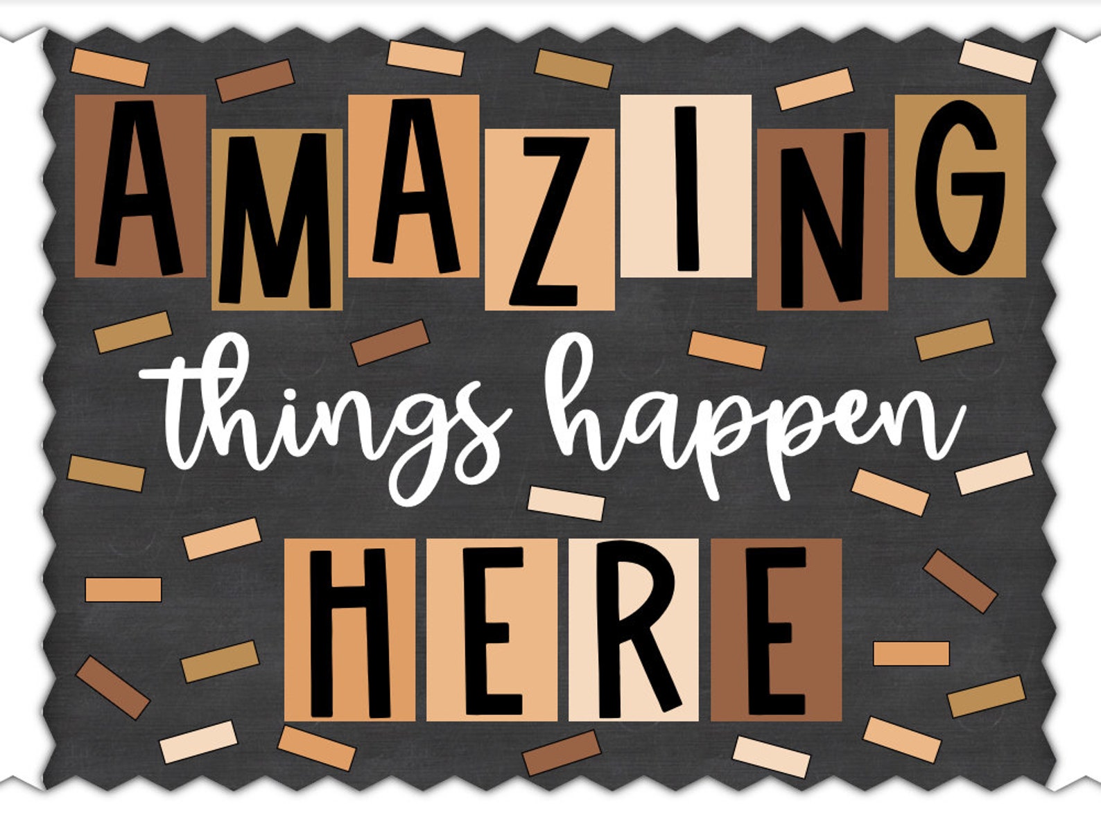 Neutral Boho Modern Amazing Things Happen Here Bulletin Board Kit and ...