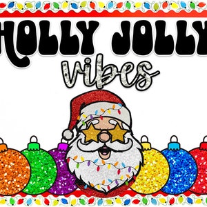 Holly Jolly Vibes- Christmas/ December Bulletin Board and Door Kit - Etsy