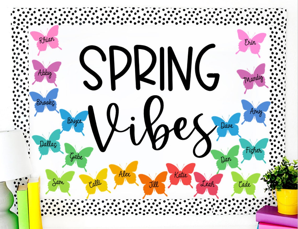 Spring Bulletin Board Kit With Butterflies | Etsy