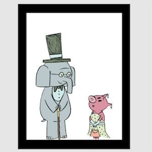 Piggie and Elephant Book Character Posters- Black Frame With White ...