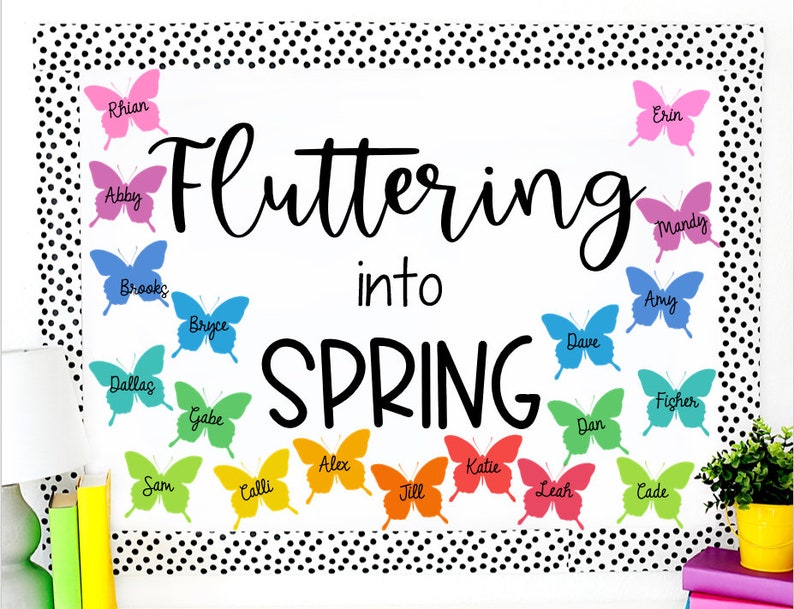 Spring Bulletin Board Kit With Butterflies | Etsy