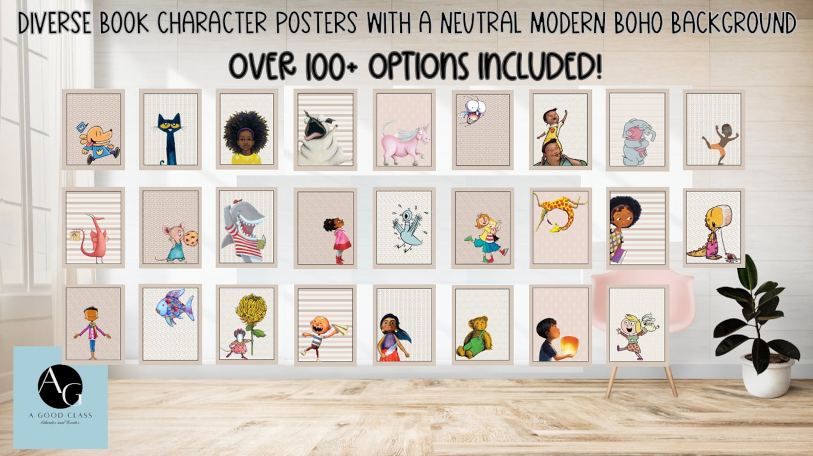 Diverse Childrens Neutral Boho Modern Story Book Character - Etsy