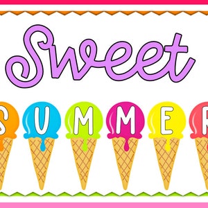 Summer Ice Cream Cone Theme Bulletin Board Kit - Etsy