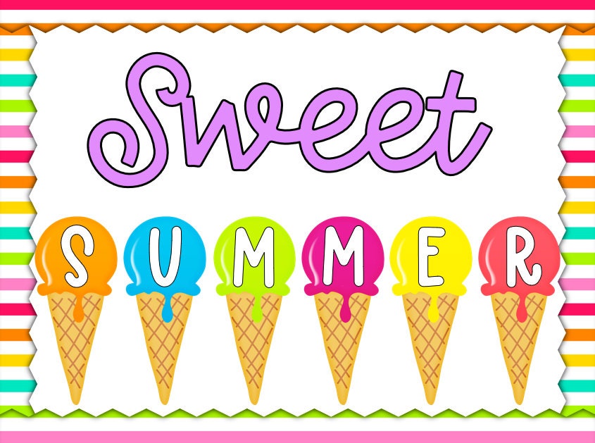 Summer Ice Cream Cone Theme Bulletin Board Kit | Etsy