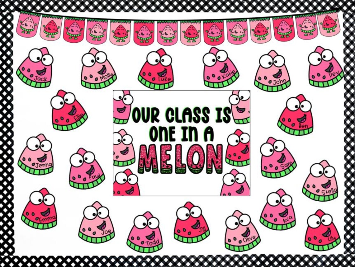 Watermelon Bulletin Board- Our Class is One in a Melon Bulletin Board ...