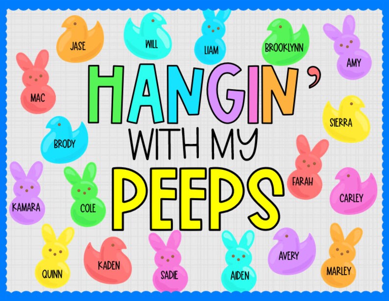 Spring Peeps Theme Bulletin Board Kit - Etsy