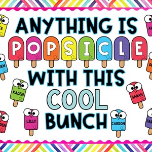 Popsicle Theme Bulletin Board and Door Kit- Anything is Popsicle With ...