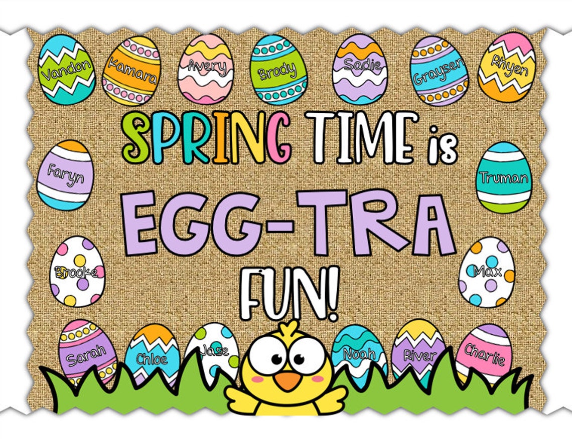 Spring Easter Egg Bulletin Board Kit - Etsy