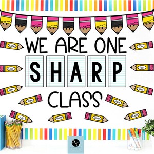 We Are One Sharp Class- Pencil Theme Bulletin Board Kit- Back to School ...