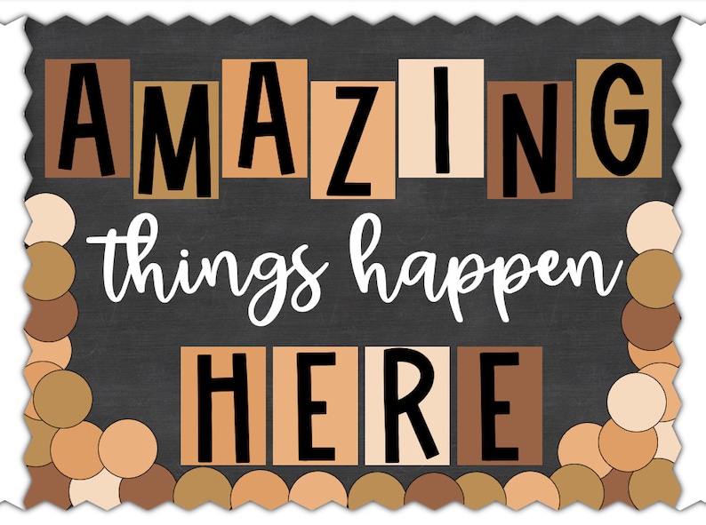 Neutral Boho Modern Amazing Things Happen Here Bulletin Board - Etsy