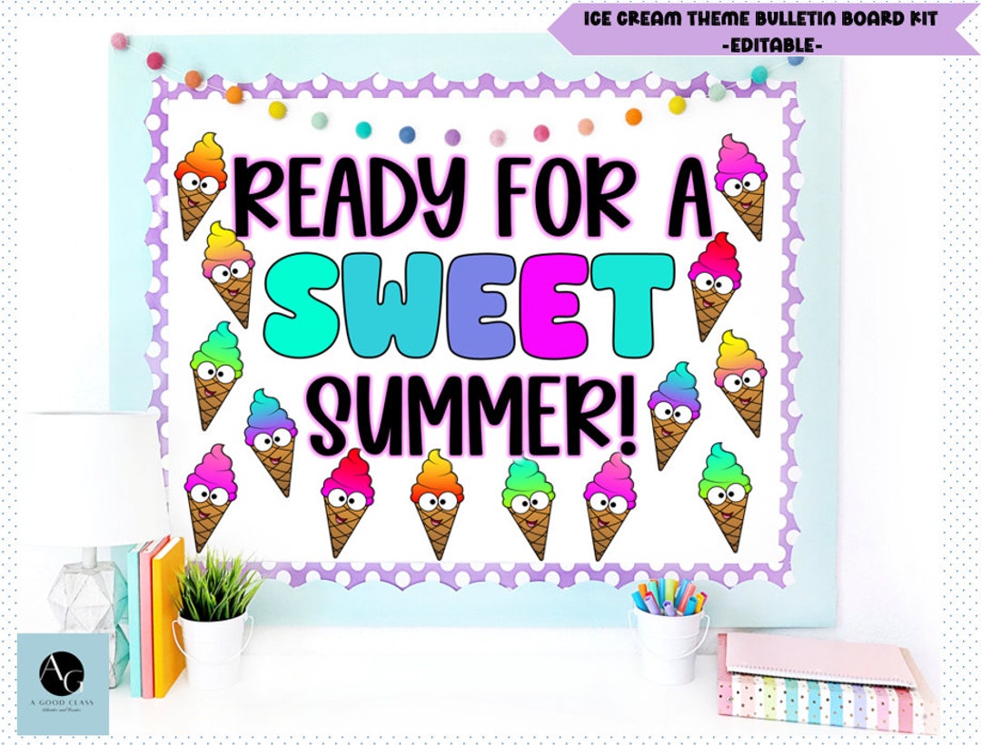 Sweet Summer Ice Cream Bulletin Board Kit- Ready for a Sweet Summer - Etsy