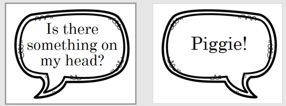 Piggie and Elephant Photo Prop Speech Bubbles - Etsy