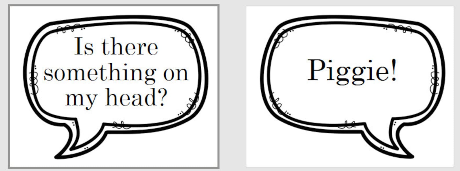 Piggie and Elephant Photo Prop Speech Bubbles - Etsy