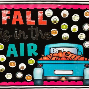 Fall is in the Air Bulletin Board and Door Kit- Fall Pumpkin Truck - Etsy