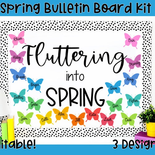 Spring Bulletin Board Kit With Butterflies - Etsy