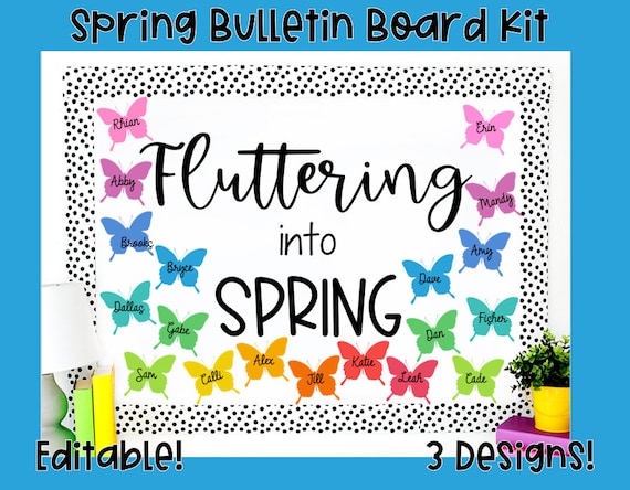 Spring Bulletin Board Kit With Butterflies | Etsy