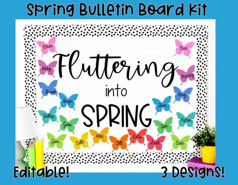 Spring Bulletin Board Kit With Butterflies - Etsy